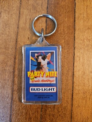 Vintage 1987 “Party Nite Spuds Mackenzie Bud Light” Clear Acrylic ...