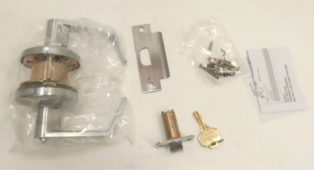 Hager 3553 Withnell 2-3/4" Cylindrical Entry Lever Lockset Grade 2 ...