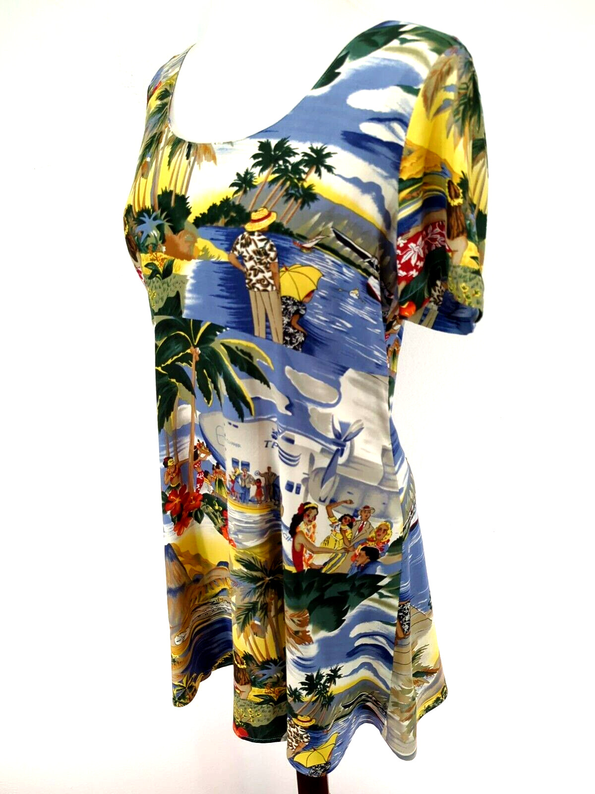 REYN SPOONER Hawaiian Mini Dress Hula Girl Honolulu C… - Gem