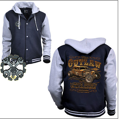 Auto Jacke Hot Rod Kustom Garage Vintage Car Kapuzen Baseballstil *1247 ...