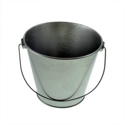 Pack of 3 Large 10cm Tall Decorative or Craft Silver Buckets XNX012-3pk ...