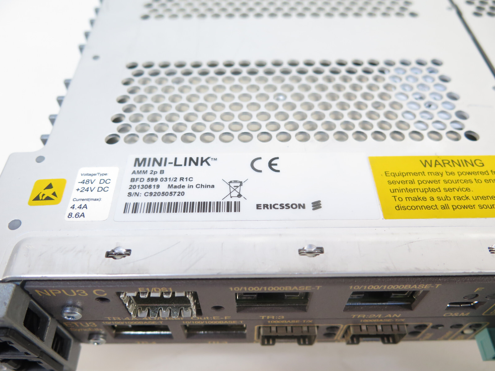 Ericsson Mini-Link Traffic Node BFD 599 031/2 AMM 2p B, ROJR 211 006/2 ...