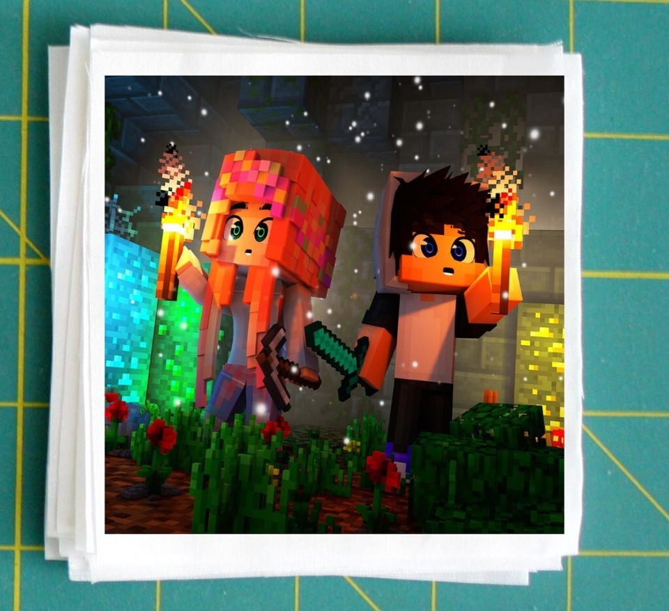 Set of 8 Minecraft 5x5 inch Fabric Panels Quilt Blocks for quilting ...