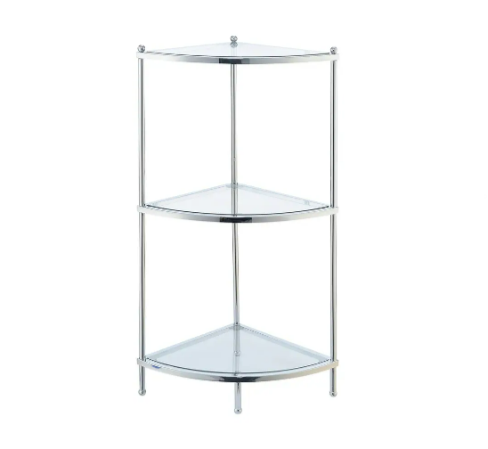 Corner Shelf Tier Chrome Helper 3-Tier Jumbo Organizer Space Cabinets ...