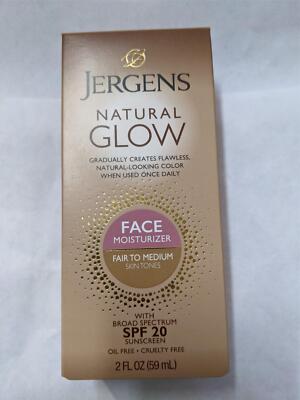2 PK Jergens Natural Glow Face Daily Moisturizer Sunscreen SPF 20 Fair ...