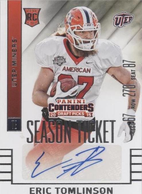 2015 Panini Contenders Draft Picks - Autographs Eric Tomlinson #162 (AU, RC) for sale online | eBay