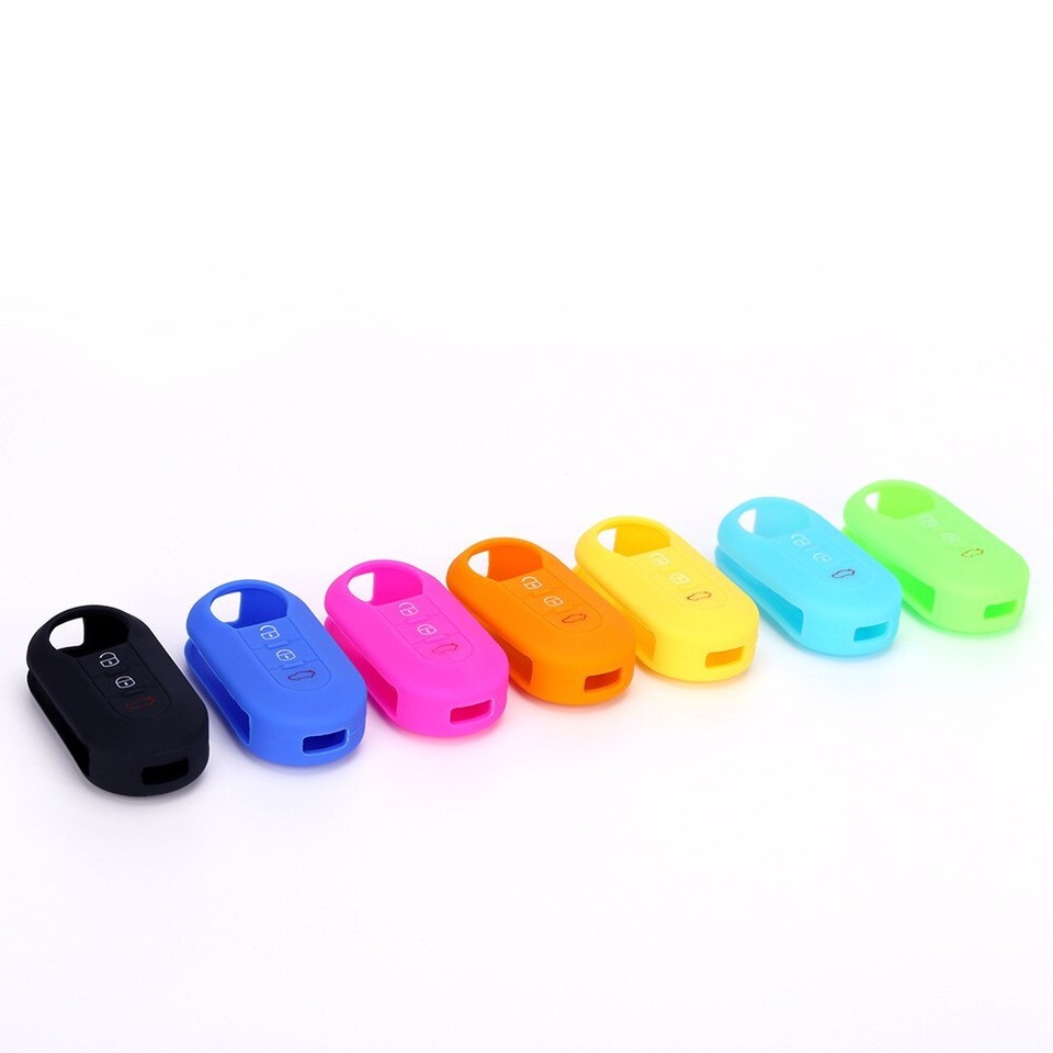 Key Shell Silicone Cover for Fiat 500 Panda Punto 500L Bravo Black ...