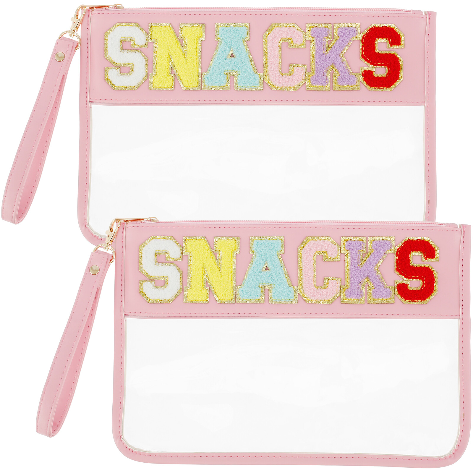 2Pcs Clear Makeup Letter Bag Waterproof Transparent Snacks Pouch Large ...