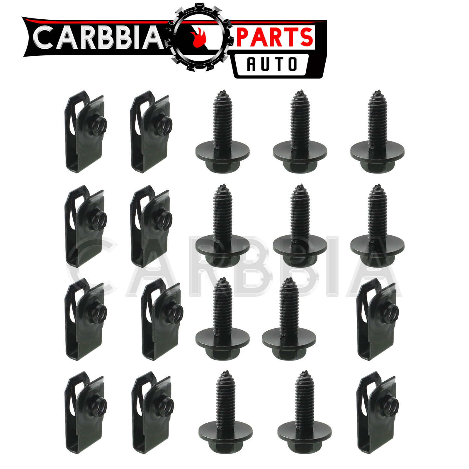 Front Bumper U-Nut M6x1.0 + HEX Bolt FOR GM 11503834 11503714 11503716 ...