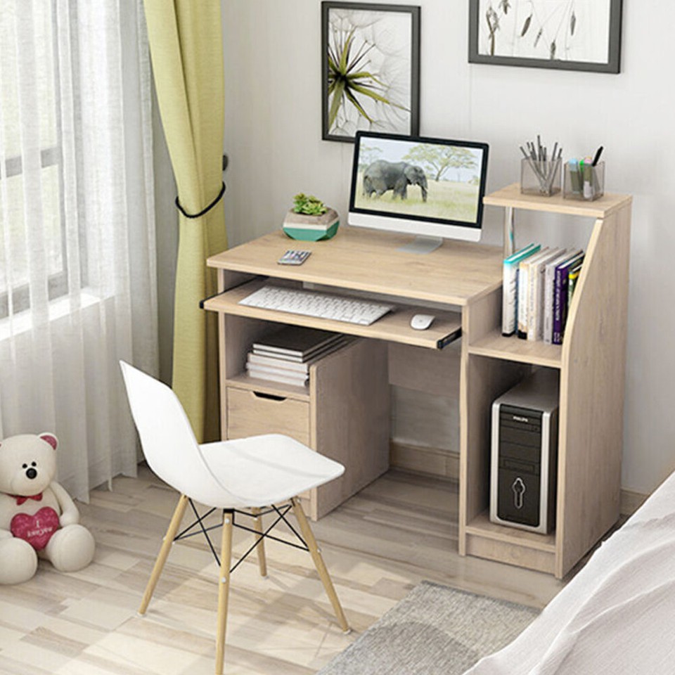 Computer Desk Laptop Pc Study Table Home Office Desk Furniture Shelf ...