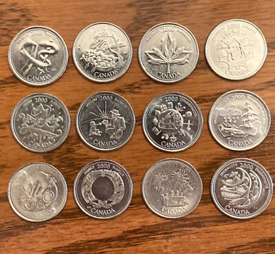 Set of 2000 Millennium Canada 25 cents quarters **combined shipping ...