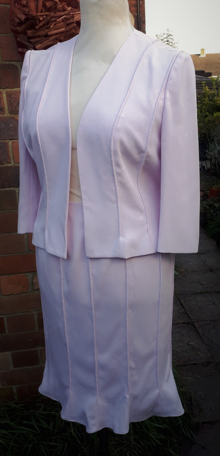 Designer Frank usher pastel pink jacket and skirt 2 p… - Gem