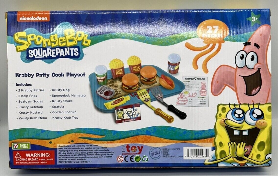 Nickelodeon SpongeBob Squarepants Krusty Krab Krabby Patty Pretend Cook ...