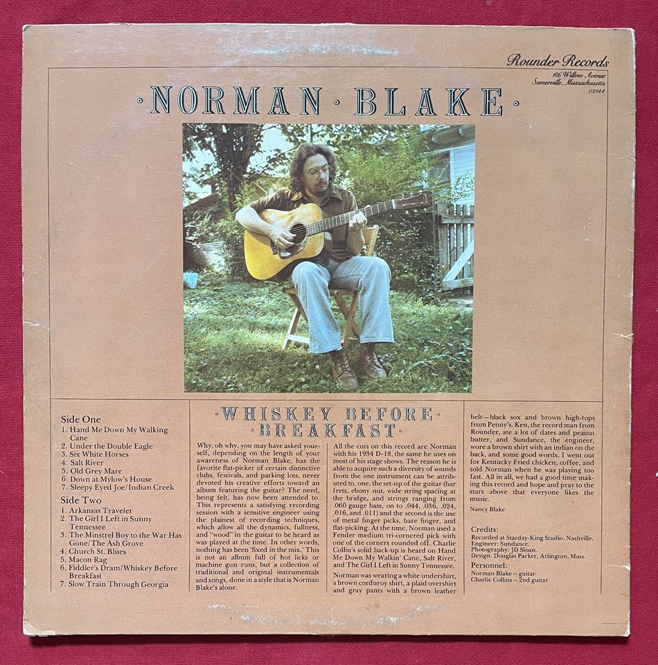 NORMAN BLAKE~WHISKEY BEFORE BREAKFAST LP (1976)ORIG PRESS ROUNDER ...