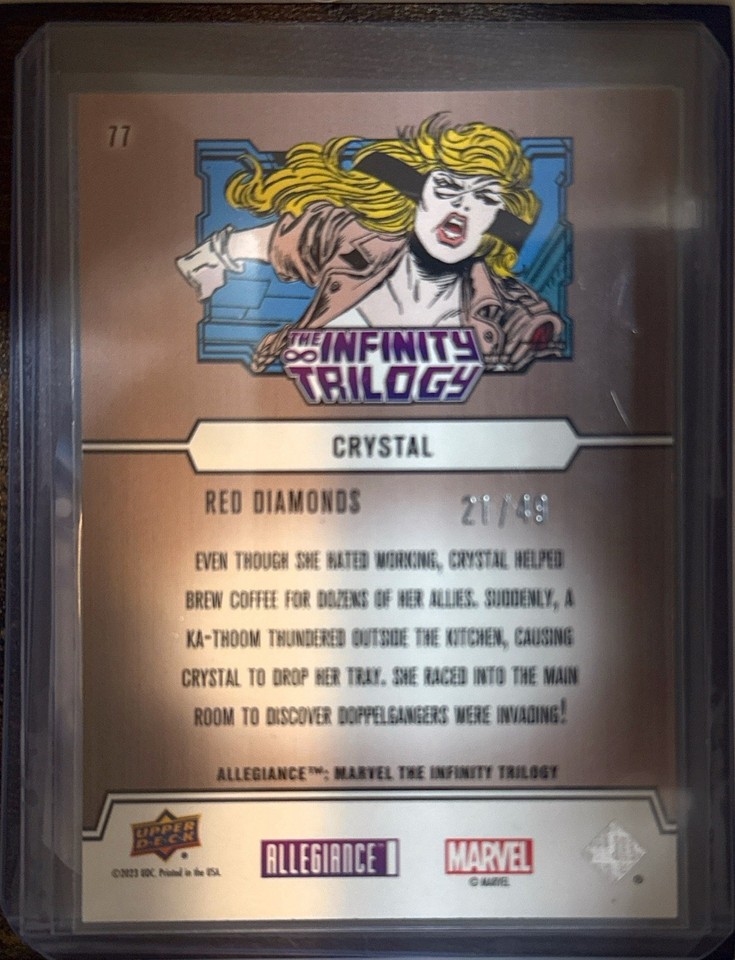 CRYSTAL #77 Marvel Allegiance Marvel Infinity Trilogy Red Diamonds #'d ...