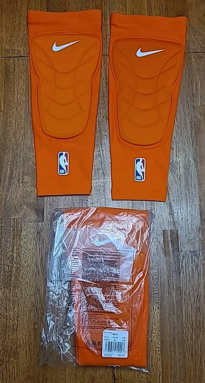Nike NBA Issued Orange Shin Pads Set of 2- L/XL (CT3878) | eBay