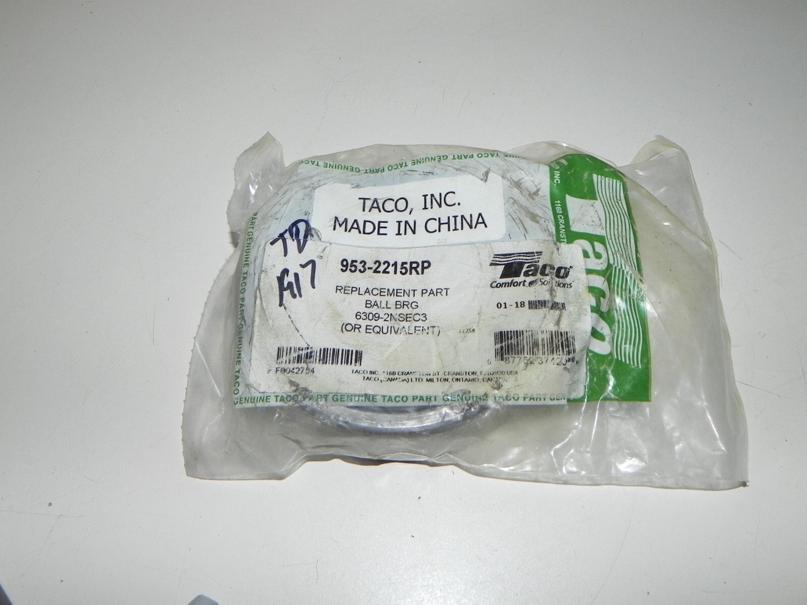 Taco 953-2215rp Ball Bearing Front Thrust for sale online | eBay
