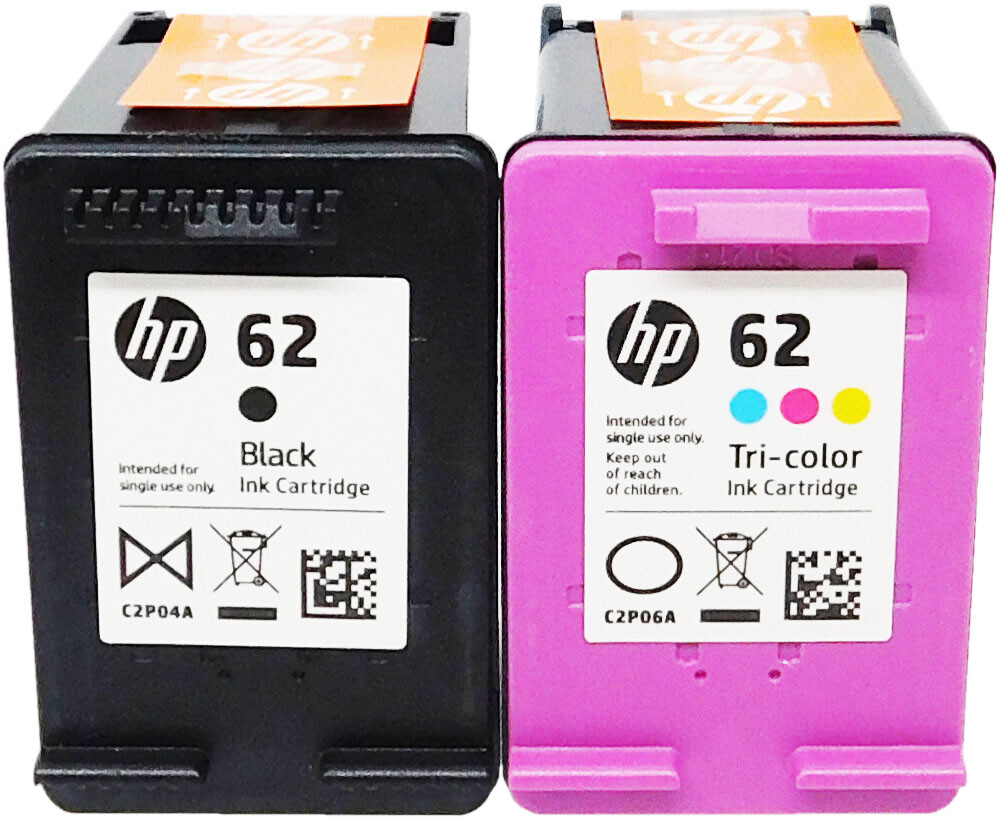 HP 62 2pack Combo Ink Cartridges 62 Black and 62 Color GENUINE | eBay