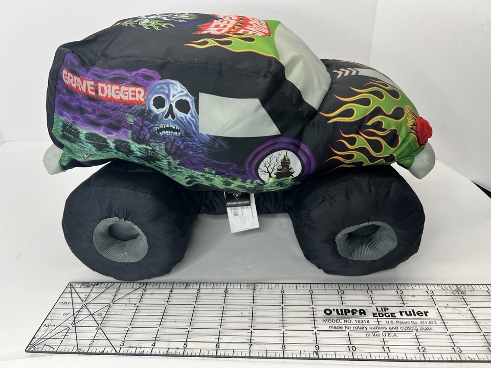Monster Jam Grave Digger Plush Monster Truck Soft Plush Pillow Toy ...