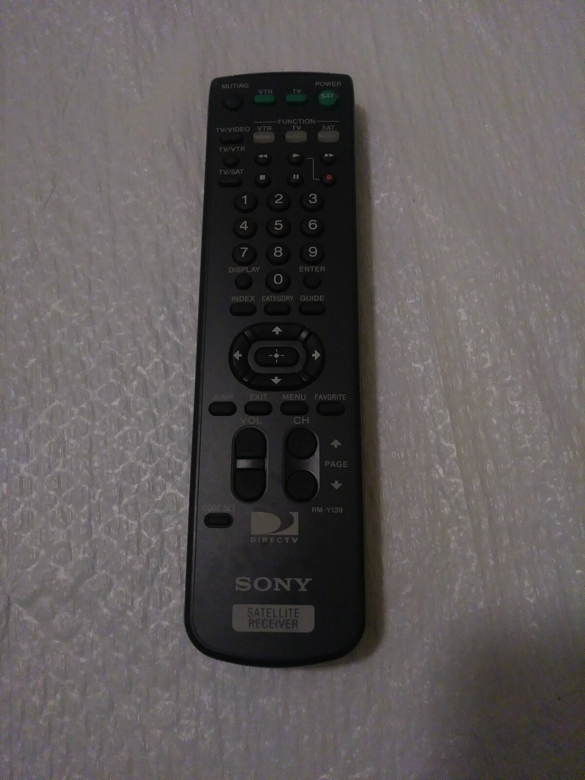 Sony RM-Y139 Satellite Receiver Remote Control SABA3 SASAD3 SATB3 ...