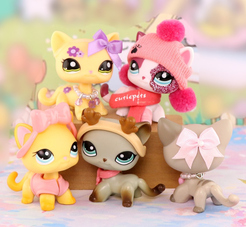 5pc Pet Shop LPS Shorthair Cat Set Kitten #1962 2291 468 339 391with ...