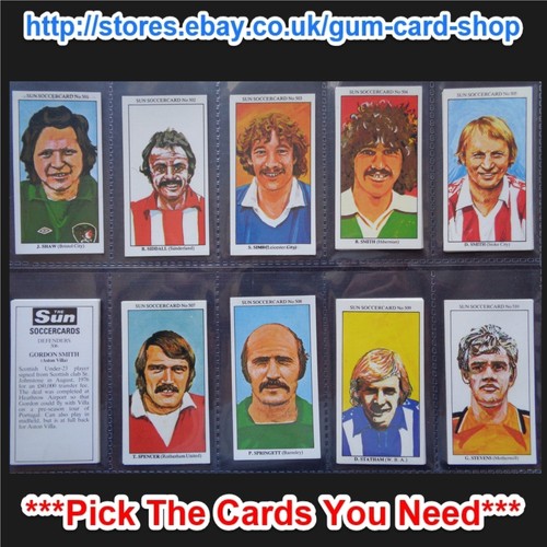 THE SUN SOCCERCARDS 1978-79 (VG) (CARD 501 TO 600) *PLEASE CHOOSE CARDS ...