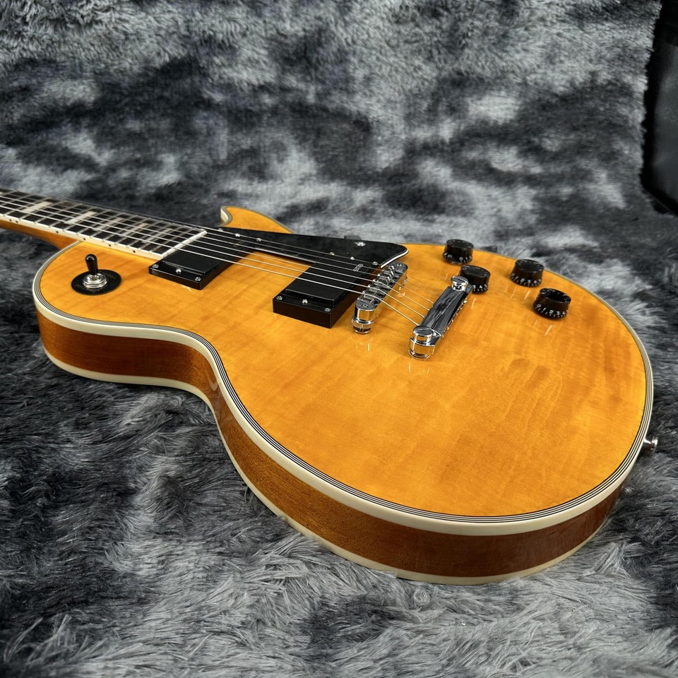 US Ship LP yellow Paul electric guitar EMG pickups featuring yellow ...