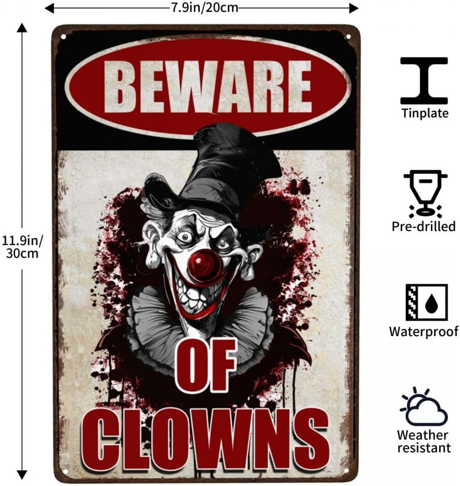 Halloween Signs Clown Decorations Creepy Stuff Scary Decor for Circus ...