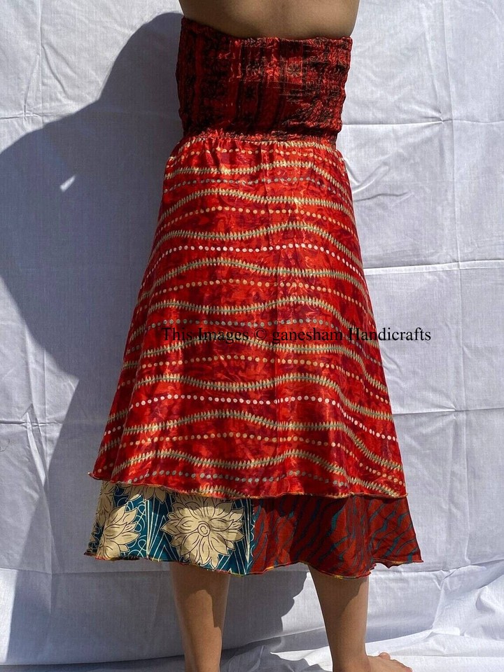 Indian 10Pc Lot Vintage Recycle Sari Silk Maxi Beach Sundress Boho ...