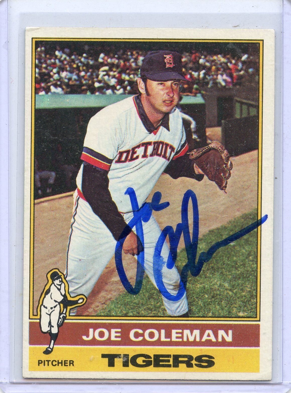 1976 TOPPS BASEBALL #456 JOE COLEMAN AUTOGRAPH, DETROIT TIGERS 010718 ...