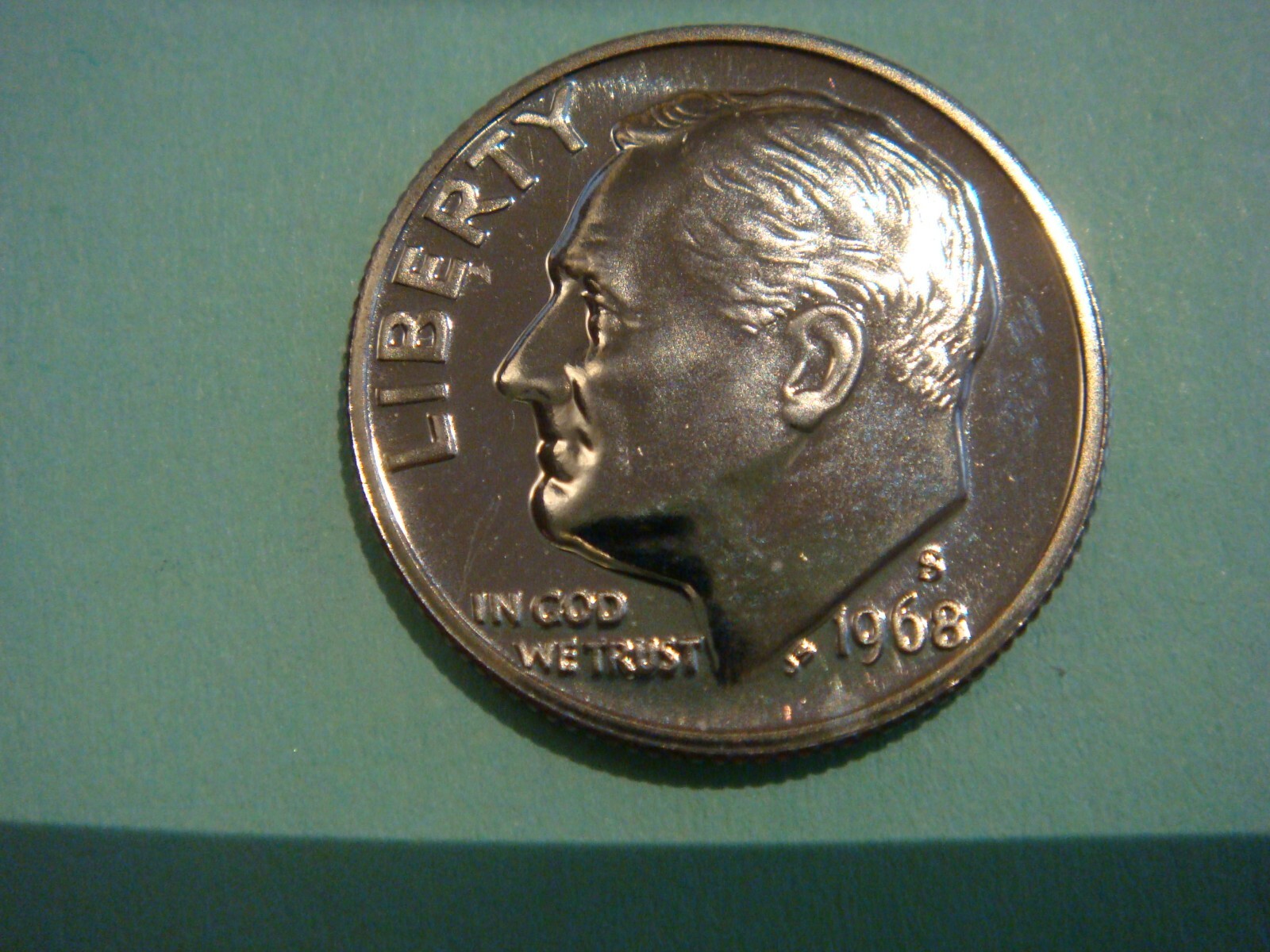 Gorgeous 1968 S Proof Roosevelt Dime - actual coin in photo, hint of ...