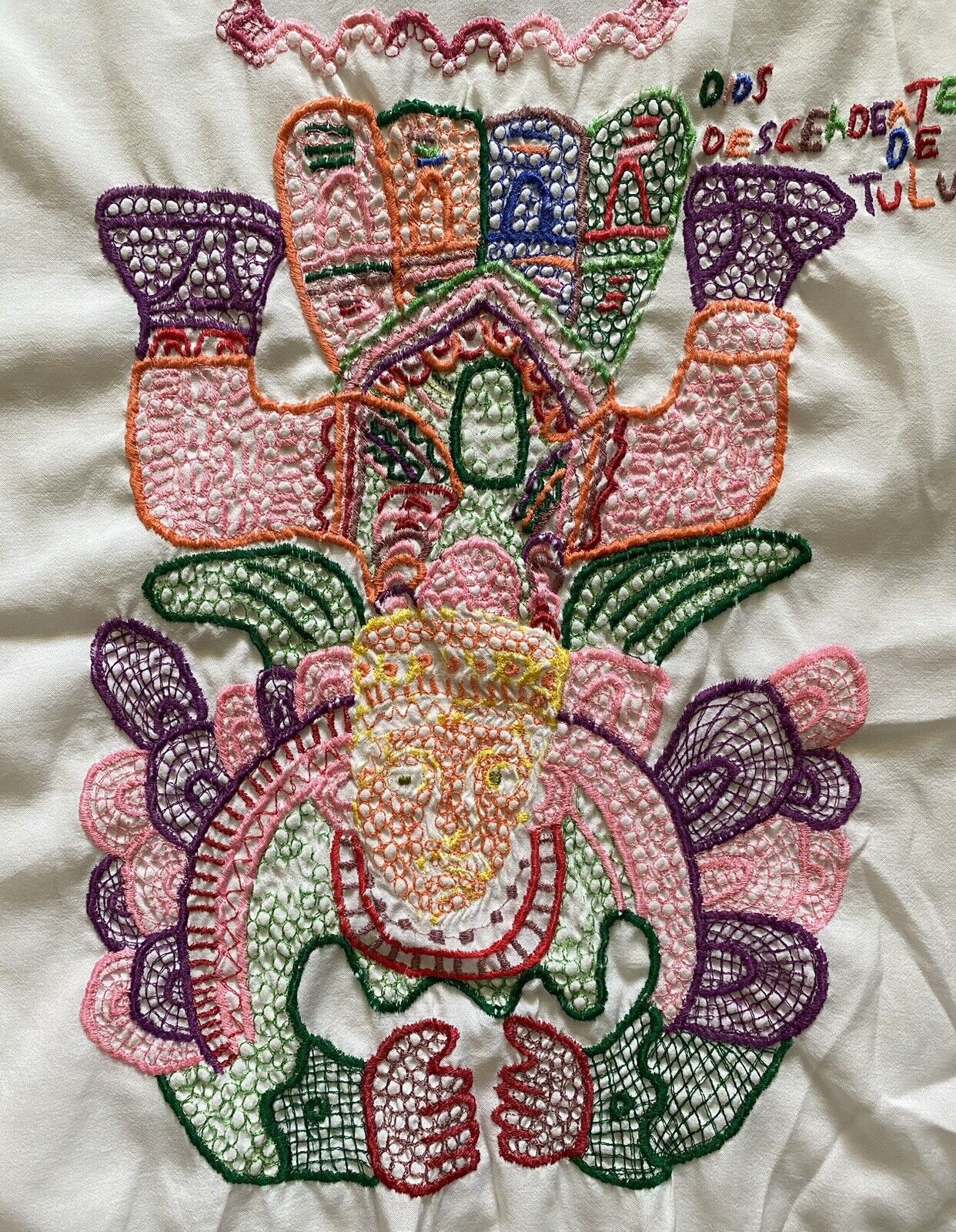 Vintage Mexican Dios De Tulum Hand Embroidered Peasan… - Gem