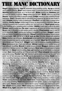Manc Dictionary Manchester Slang Sayings Gift Art Print Canvas Picture ...