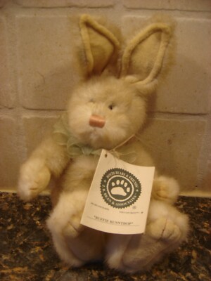 Boyds Bears Buffie Bunnthop Bean Filled Plush Bunny Retired Cream Hare ...