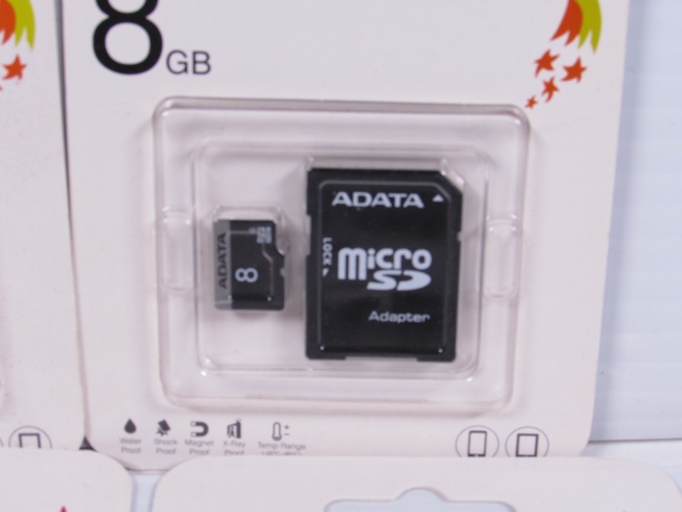 ADATA Micro SD HC Card 8GB Memory card with adapter bulk wholesale Lot ...
