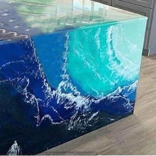Blue Epoxy Resin Ocean Wave Countertop: Luxury Bar And Corner Interior ...