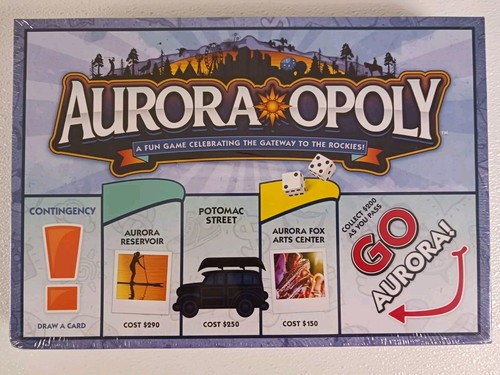 Auroraopoly Monopoly set in Aurora Colorado Board Game(GATEWAY TO THE ...