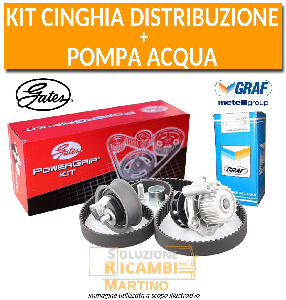 Kit Cinghia Distribuzione Gates + Pompa Acqua Graf VW Golf I 1.6 55 KW ...