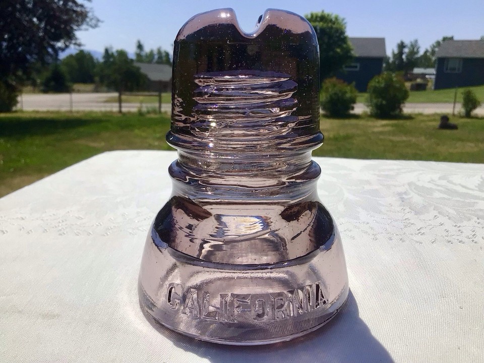 SCARCE! LIGHT PURPLE CALIFORNIA CD-208 “CROSS TOP” GLASS INSULATOR ...