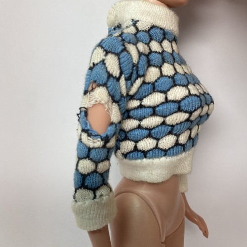 TLC Vintage Barbie Clone Bild Lili Fab Lu Blue White Knobby Sweater Top ...