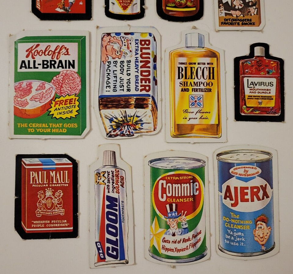 Very Rare WACKY PACKAGES Vintage DIE CUT CARD BOARD CUT-OUTS Set 12 NM ...