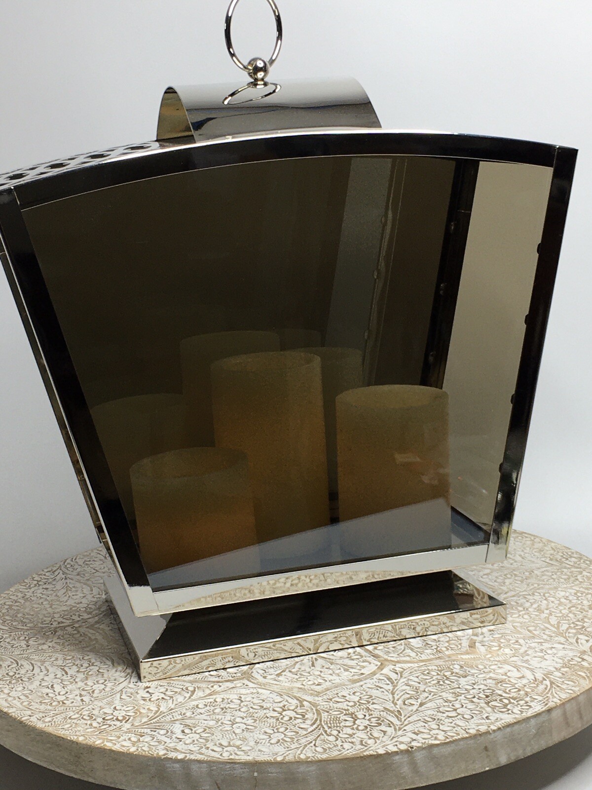 PartyLite Infinite Reflections Silver Carriage Lantern P92295 New no ...