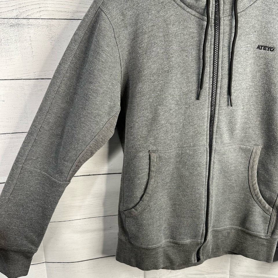 Ateyo Mens Womens Tech Zip Up Gaming Hoodie Sweatshirt Gray size XS | eBay
