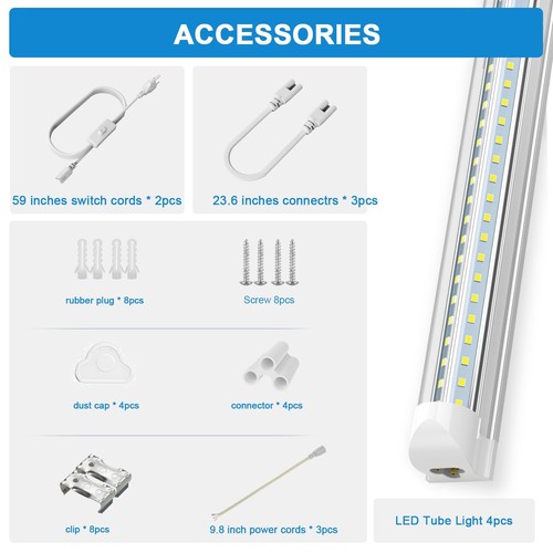 3ft Led Utility Shop Light 22w 2200lm 5000k Daylight White T8 ...