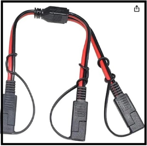 14AWG SAE DC Power Automotive Connector Cable Y Splitter 1 to 2 SAE ...