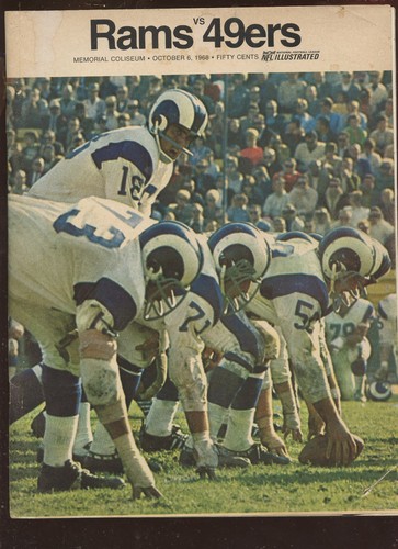Oct 6 1968 NFL Football Program San Francisco 49ers at Los Angeles Rams ...
