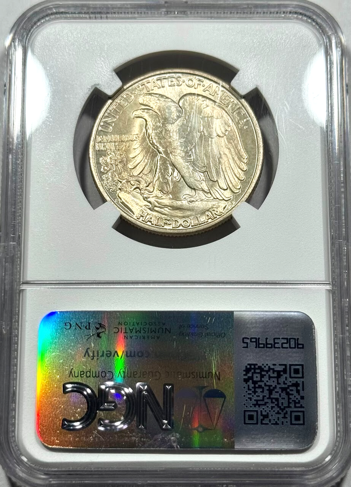 1946-D WALKING LIBERTY HALF DOLLAR 50C SILVER UNCIRCULATED NGC MS66 GEM ...