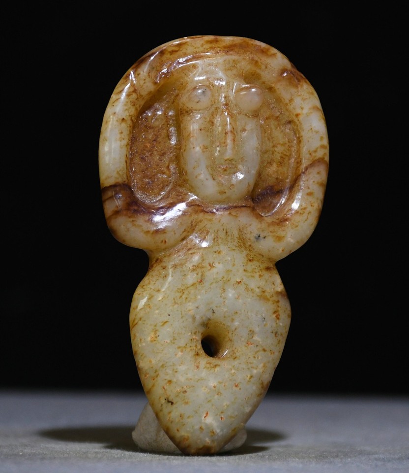 China Han Dynasty Old Jade Carved Beast Person People Exorcize Amulet Pendant | eBay