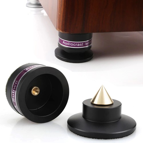 4pcs Aluminum alloy Spike Isolation Feet HiFi Speaker Subwoofer Shock ...