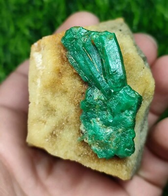 Natural Large Emerald Crystal Cluster on Calcite, Emerald Specimen ...